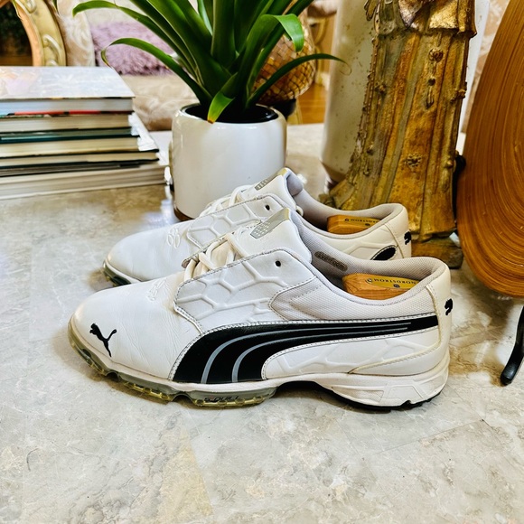 Puma | Shoes | Puma Eco Ortholite Golf Shoes White Black S2 Quill Soft ...